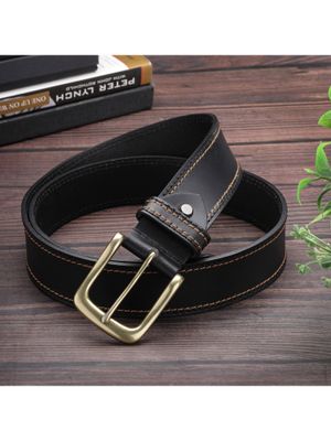 Buy Red Tape Men Black Solid Casual Leather Belt (38) Online