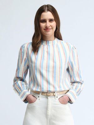 Buy U.S. POLO ASSN. Multi-Color Vertical Stripe Cotton Top (L) Online