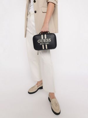 Buy Guess Black Brand Logo Mildred Dual Travel Pouch Online