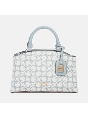 Buy Guess Blue Monogram Easley Small Satchel Bag Online