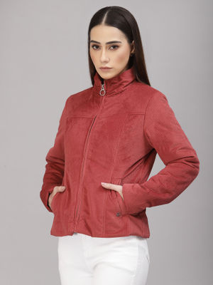 Buy Gipsy Women Red High Neck Jacket (M) Online