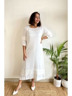 Buy Label Tanvee Organic Cotton Butta Dress With Inner (Set of 2) (XS ...