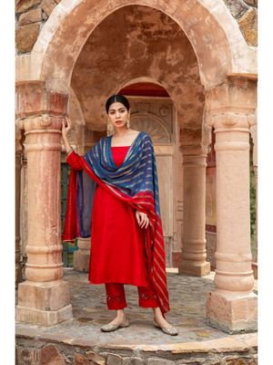 Empress Pitara Salwar Suit : Buy Empress Pitara Prisha Red Silk Suit ...