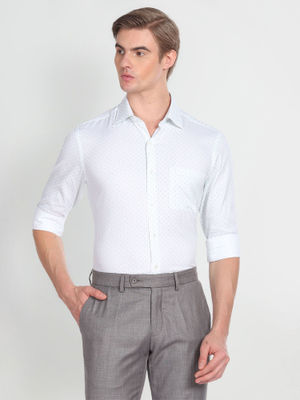Buy Arrow Geometric Print Cotton Dobby Shirt Online