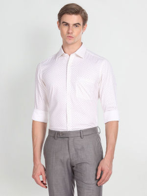 Buy Arrow Geometric Print Cotton Dobby Shirt Online