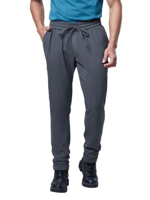 Buy The Souled Store Solids Dark Grey Stretch Structured Pants for Men ...