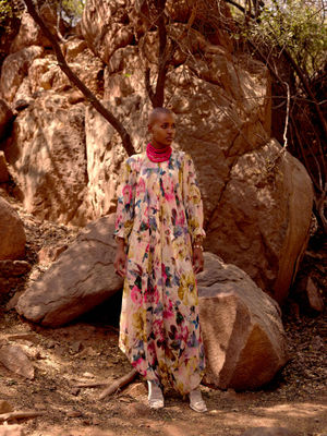 Buy Basanti Kapde aur Koffee Pink Printed Savanna Bloom Cotton Jumpsuit ...