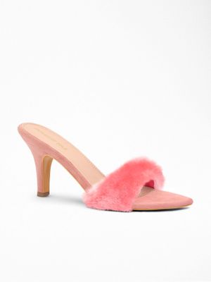 Buy Signature Sole Pink Fur Heels for Women Online