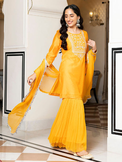 Buy Stylish Yellow Sharara Collection At Best Prices Online