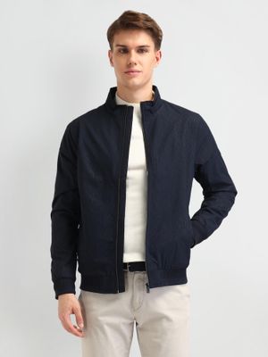 Buy Arrow Sports Printed Navy Blue Full Sleeves Jacket (L) Online