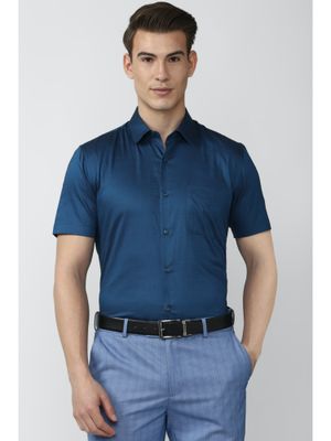 Buy Peter England Men Blue Slim Fit Half Sleeves Formal Shirt Online