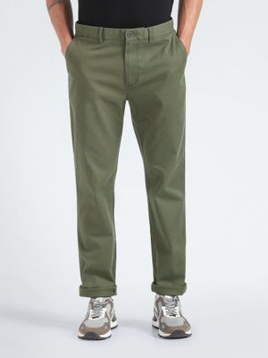 Buy Tommy Hilfiger Olive Regular Fit Solid Mid Rise Chinos (30) Online
