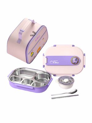 Buy Little Surprise Box Purple Teddy Big Size Steel Lunch Box/Tiffin ...