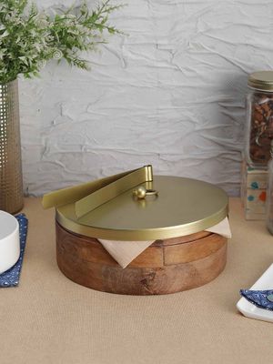 Buy VarEesha Pine Wood Multipurpose Storage Box/ Chapati Box With ...