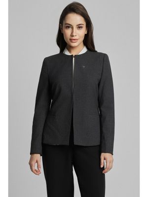 Buy Allen Solly Women Grey Regular Fit Blazer Online