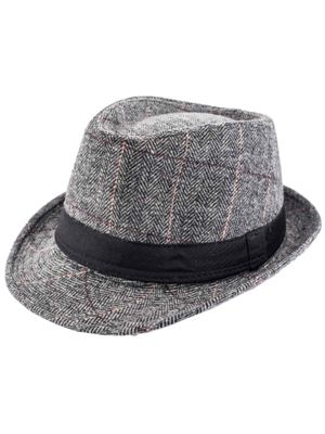 Buy The Tie Hub Threaded Grey Fedora Hat Online