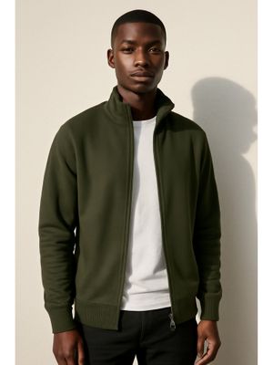 Buy Parcel Yard Men's Olive Full Zipper Hoodie (M) Online
