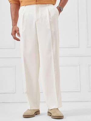Buy HIGHLANDER Men White Leated Wide Leg Pant (28) Online