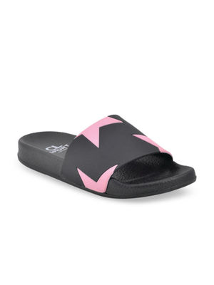 Buy Carlton London Patterned Black Pink Sliders Online