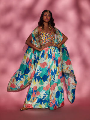 Esha Amiin Label Pants : Buy Esha Amiin Label Multicolor Floral D Ring ...