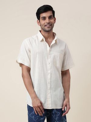 Buy Fabindia Neutral White Cotton Shirt Online