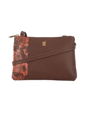 Buy Baggit GG By Fizzy Large Brown Sling Bag Online