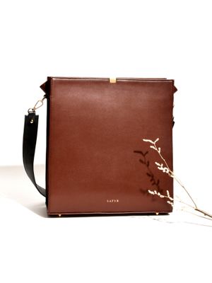 Buy Safyr Donna Brown Tote Bag Online