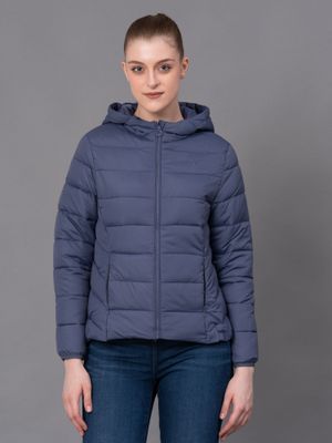 Buy Red Tape Space Blue Polyester Solid Womens Padded Jacket Online