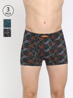 Buy Dixcy Scott Mens Comfort Printed Crazy Trunks (pack Of 3) Online
