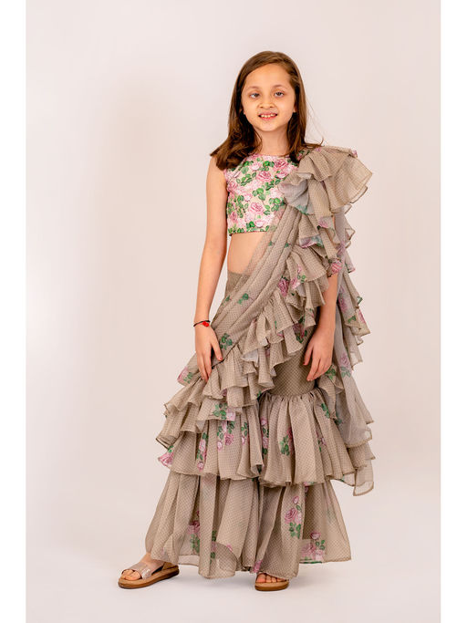 Buy Ruffled Sarees Online Featuring Unique and Trendy Styles In India