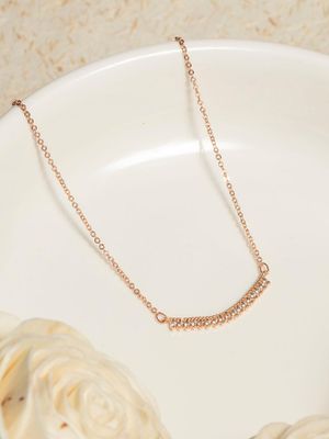 Buy PRITA Studded Rose Gold Plated Chain Necklace online