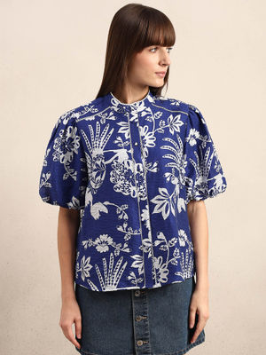Buy VERO MODA Printed Puff Sleeves Shirt (XS) Online