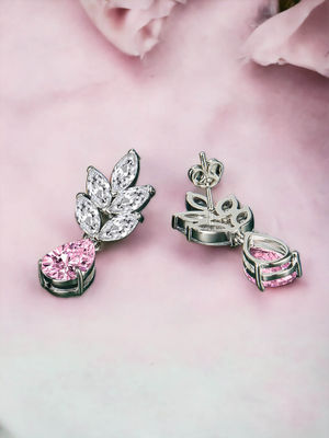 Buy Designs & You Crushed Ice Cut Cubic Zirconia Silver Plated Pink ...