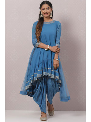 Buy Biba Blue Relaxed Suit (set Of 3) Online