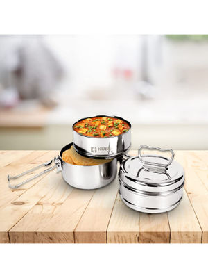 Buy Kuber Industries Clipper Stainless Steel Tiffin Box with Locking ...