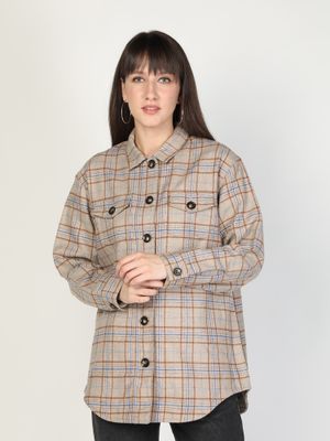 Buy HONNETE Winter Stylish Checkred Shackets For Women Online