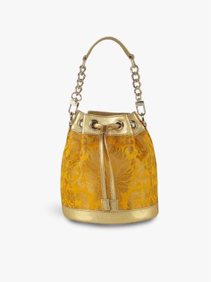 Buy Tan and Loom Bombay Bucket Banarasi Yellow Online