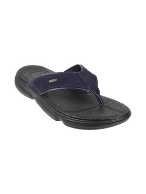 Buy Metro Men Velvet Navy Blue Slippers Online