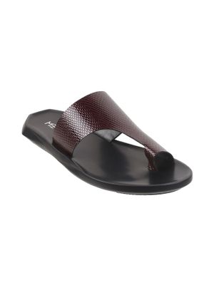 Buy Metro Men Synthetic Brown Slippers Online