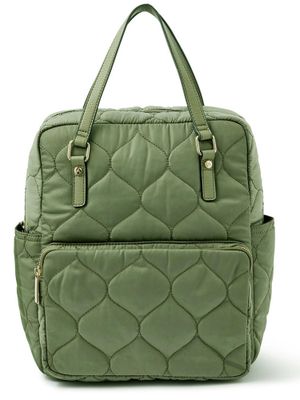 Buy Accessorize London Womens Faux Leather Khaki New Nylon Emmy Backpack Online