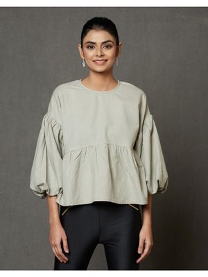 Buy Fabindia FabNu Cotton Linen Geometric Top Online