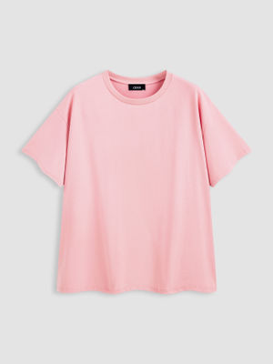 Buy Cider Cotton Solid Oversized Tee Curve & Plus (0XL) Online