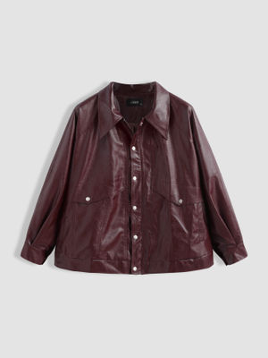 Buy Cider Curve & Plus Faux Leather Jacket (0XL) Online