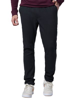 Buy The Souled Store Solids Midnight Navy Blue Stretch Structured Pants ...