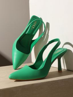 Buy GNIST Pointed Orange Stiletto Pump Heels Online