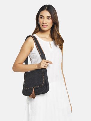 Buy Fabindia Black Fabric Sling Online