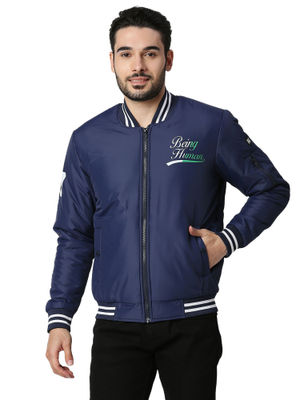 Buy Being Human Mens Regular Fit Solid Jacket Navy Blue Online