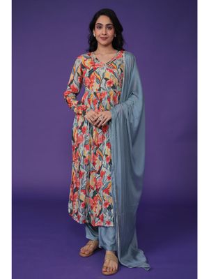 Buy Zari Jaipur Kurta Pants and Dupatta (Set of 3) Online