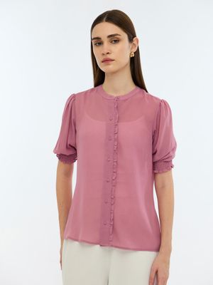 Buy COVER STORY Muted Mauve Solid Top (XS) Online
