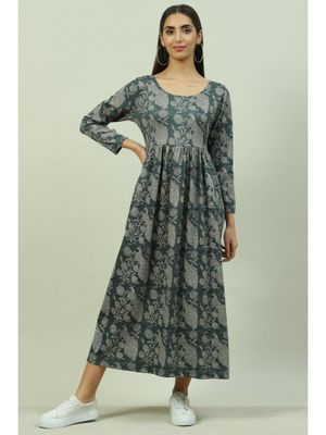 Buy Biba Grey Printed Ethnic Dress Online